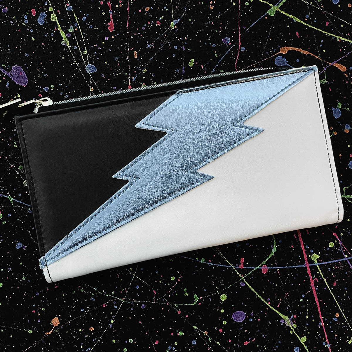Lightning Bolt Zip Wallet in After Party | Betsy Dare